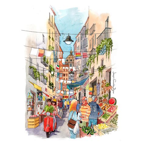 Ilustraciones En Acuarela Tienda Joaquin Dorao
