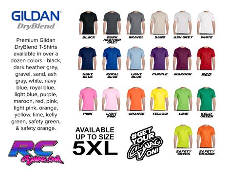 Gildan Color Codes