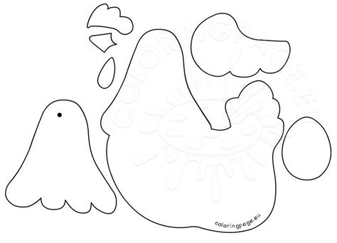 Hen And Egg Template Coloring Page