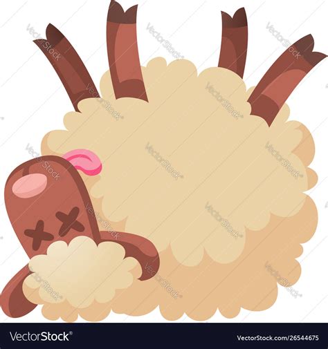 Dead Sheep Icon Cartoon Style Royalty Free Vector Image