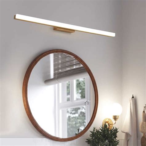 Modern Wood Led Linear Bathroom Mirror Vanity Light Vaxlamp