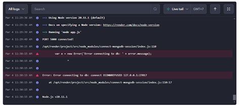 Error Connect To Mongodb Render