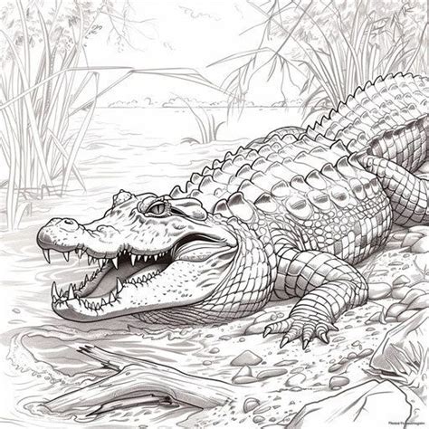 Realistic Crocodile Coloring Pages 2025
