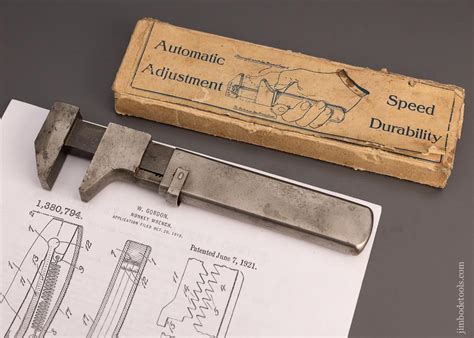 Rare Push Button Automatic Wrench Patented Gordon Near Mint In Box 9