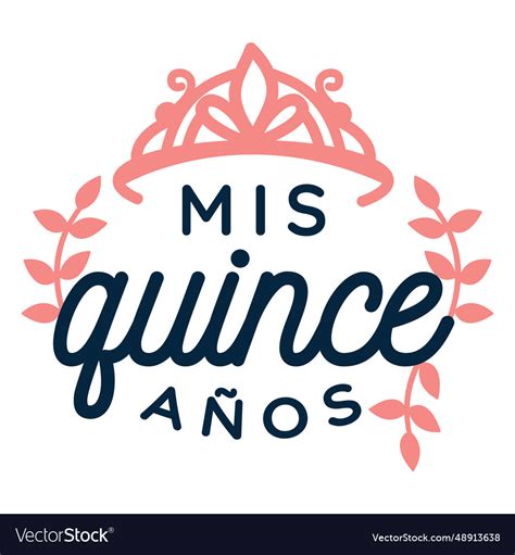 Miss Quince Anos Lettering Royalty Free Vector Image