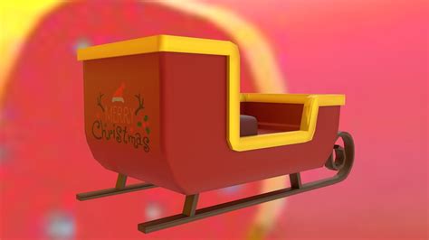 3d Model Santas Sleigh Vr Ar Low Poly Cgtrader
