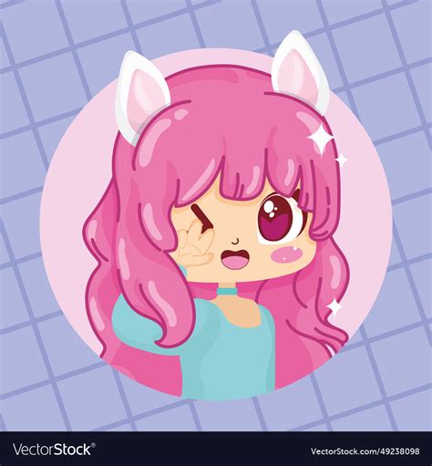 Cute Girl Kawaii Cartoon Character Royalty Free Vector Image