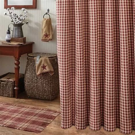 Wine Gingham Shower Curtain By Park Designs Lake Erie Ts And Decor
