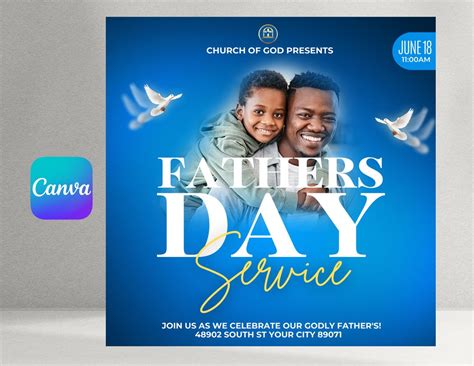 Fathers Day Church Flyer Church Flyer Etsy