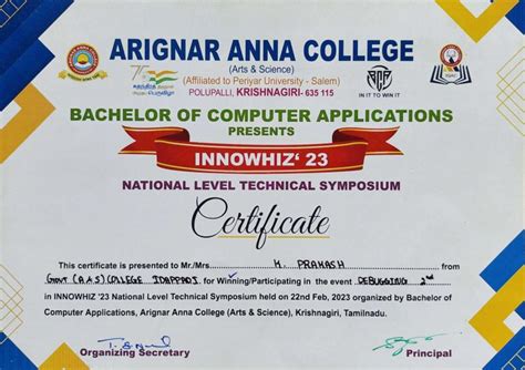 Debugging Computerscience Programmer Periyaruniversity Certificationachievement Prakash K