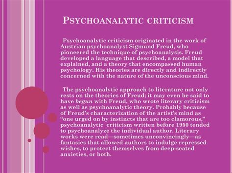 Ppt Psychoanalytical Criticism Powerpoint Presentation Free Download Id 1898657