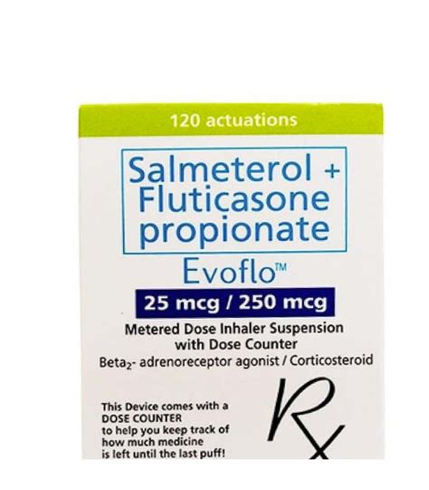 Rx Evoflo Salmeterol Fluticasone Inhaler 25mcg250mcg