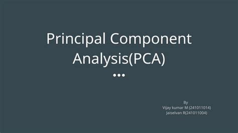 Principal Component Analysis Pcapptx