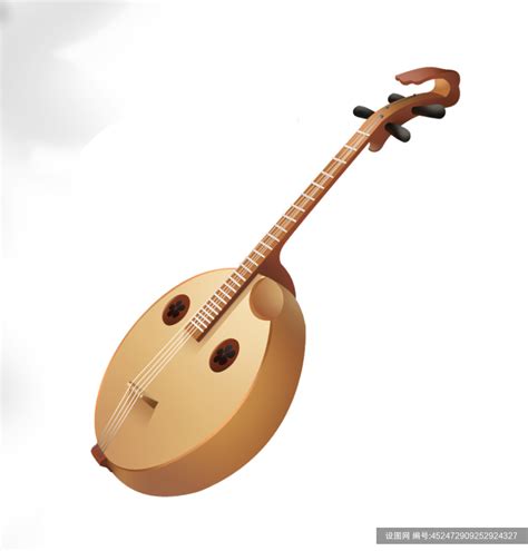月琴中国风写实古典传统乐器插画psd下载编号452472909252924327 设图网