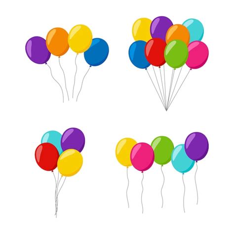 Premium Vector Set Of Balloon Isolated On White Background