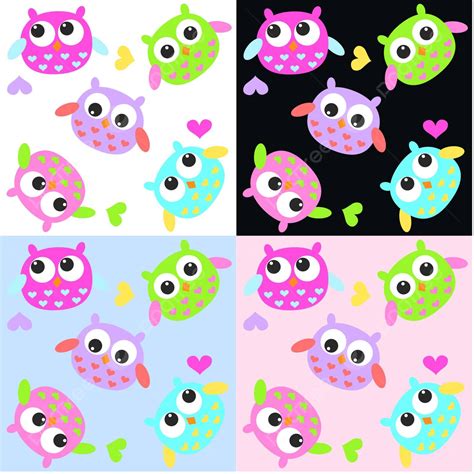 Seamless Owl Pattern Backdrop Green Micro Vector Backdrop Green