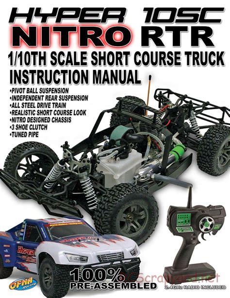 Ofna Hyper 10sc Nitro Rtr Manual 14618 • Rcscrapyard Radio Controlled Model Archive