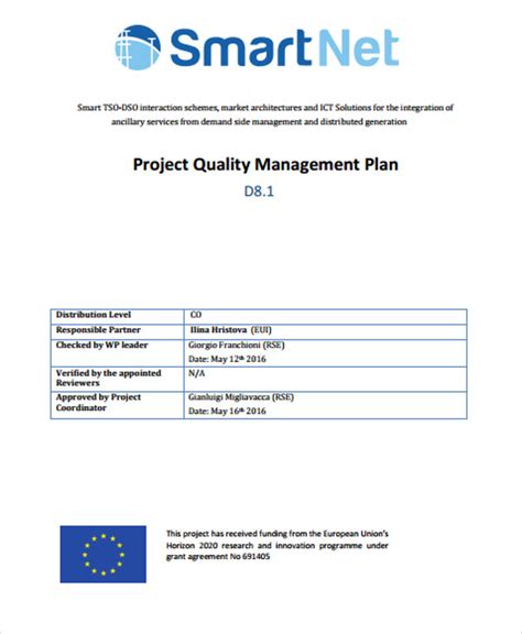 Project Quality Plan Template