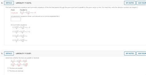 Solved A Parametric Equations Enter Your Answers As A Chegg