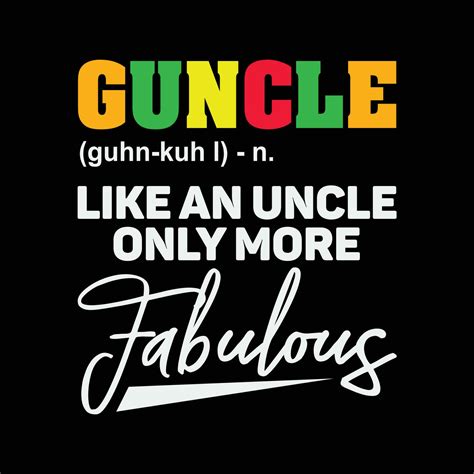 Guncle Fabulous Uncle Lgbt Funny T Shirt Design 24569350 Vector Art At