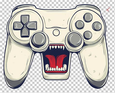 Gaming Rage Mode Game Controller With Monster Face Png Clipart