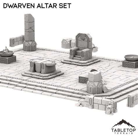 Dwarven Modular Altar Set Tabletop Terrain Fantasy Dnd Miniature