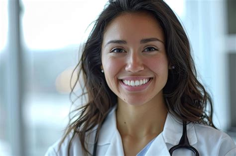 Premium Photo Beautiful Young Hispanic Female Medical Student Smiling