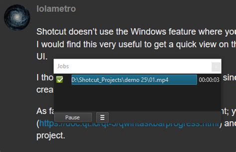 Progress Bar For Windows Taskbar Icon Suggestion Shotcut Forum