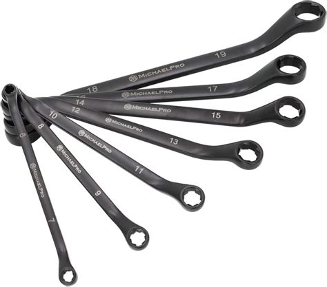 Michaelpro Mp001217 Metric Bolt Extractor Offset Wrench Set 7pc Black