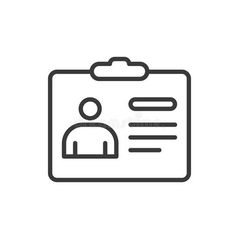 Id Pass Icon In Line Design Id Pass Card Access Identification Security Employee On