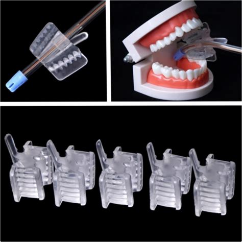 5pcs Dental Silicone Bite Block Holding Saliva Ejector Suction Tip Oral
