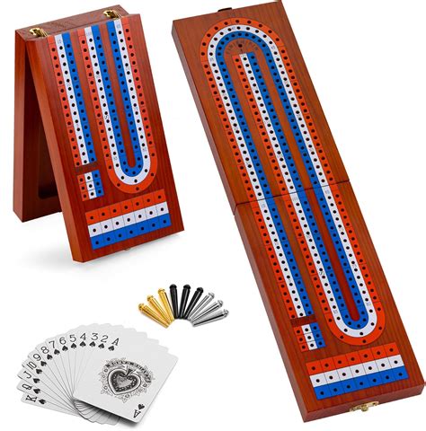Ceebyfa Foldable Cribbage Board Game Set Portable Travel