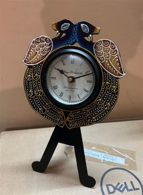 Battery Wooden Peacock Table Clock For Decoration At Best Price In