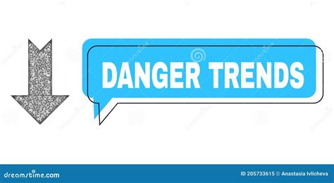 misplaced danger trends chat frame and net mesh arrow down icon stock