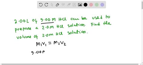 solved what volume of 1 5 m hcl can be prepared from 2 00 l of 8 00 m