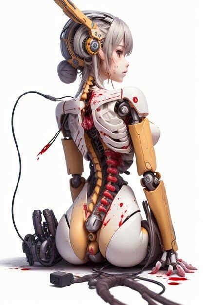 Premium AI Image A Robot With A Broken Arm And A Broken Arm
