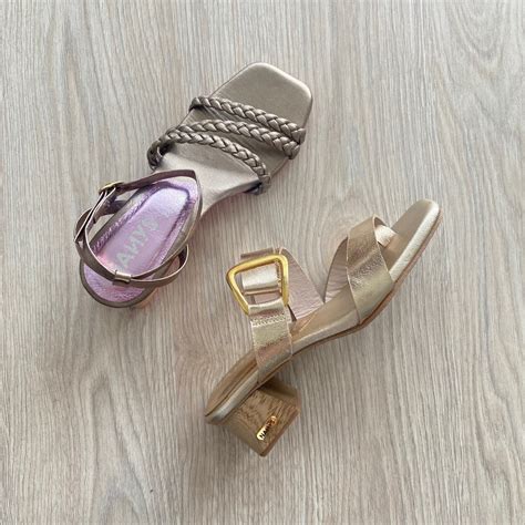 Sandalias Bajitas Bronce En Cuero Calzado Nanys