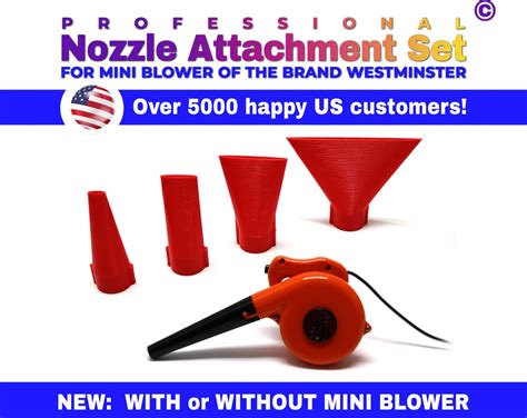 Professional Mini Blower Nozzle Attachment Set Of 4 For The