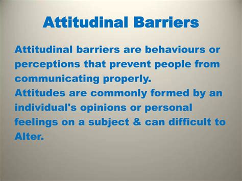 Attitudinal Barriers In Communication Pdf
