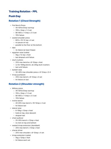 Training Rotation Ppl Pdf Management Of Obesity Weight
