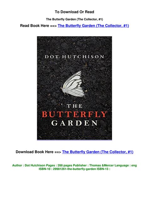 Download Pdf The Butterfly Garden The Collector 1 By Dot Hutchisonpdf