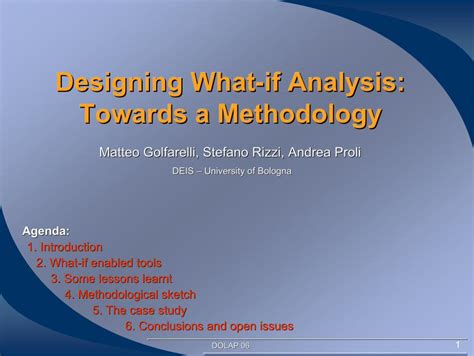 Pdf Designing What If Analysis Towards A Methodology Dokumentips