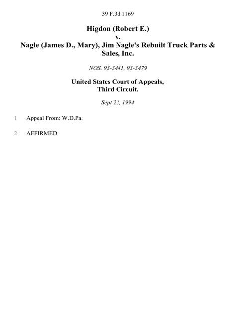 Higdon Robert E V Nagle James D Mary Jim Nagles Rebuilt Truck