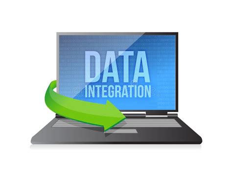 Laptop With Word Data Integration On Display Stock Illustration Illustration Of Message