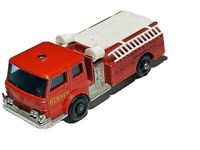 Vintage 1966 Matchbox No 29 Red Fire Pumper Truck Denver Collectible Toy