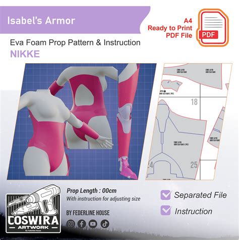 Isabel Armor Prop Pattern Template Eva Foam Pattern For Cosplay And Di