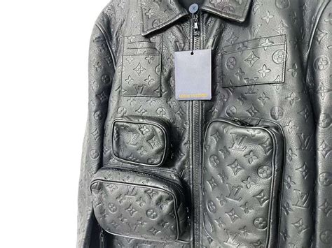 Louis Vuitton × Virgil Abloh Monogram Embossed Utility Leather Jacket