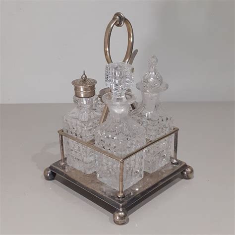 Vintage Cut Glaa And Silver Plate Set With Stand 1 Catawiki