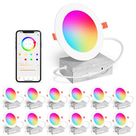 Siksog Smart Recessed Lighting 4 Inch Rgbcw Color