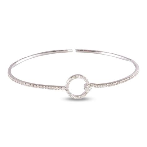 Diamond Tennis White Gold Bangle 14k Grimal Jewelry Rolex Watches